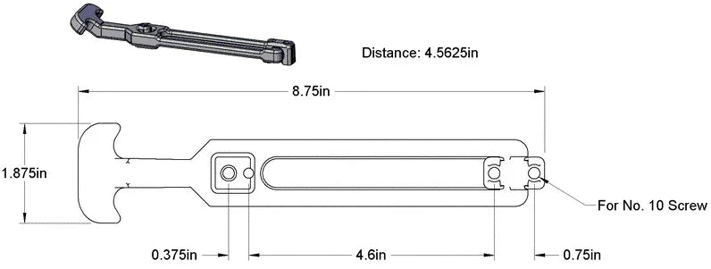 Draw Latch Plastic Strike Plate, 8-3/4" Long x 1-7/8" Wide – Flex A Fab